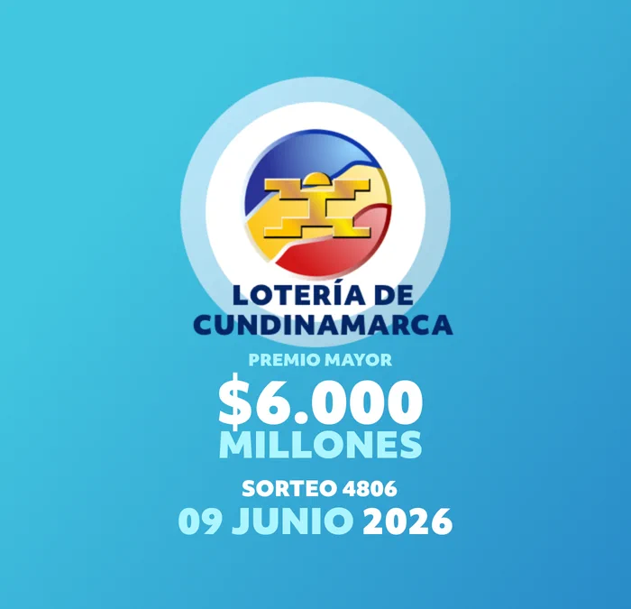 Lotería de Cundinamarca 9 de Junio 2026 sorteo 4806