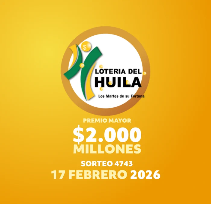 Lotería del Huila 17 de Febrero 2026